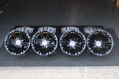 HONDA FOREMAN 400 12" STI HD3 BLACK ALUMINUM ATV WHEELS ( SET 4 ...