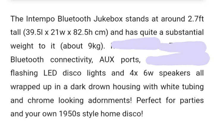 Intempo Jukebox EE0995SBMFOB/293725 Bluetooth Retro Jukebox - FULLY ...