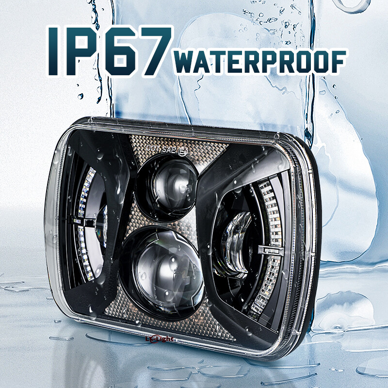 Fit for Chevrolet El Camino 1978-1981 2pc 7x6" Square LED Headlights Hi ...