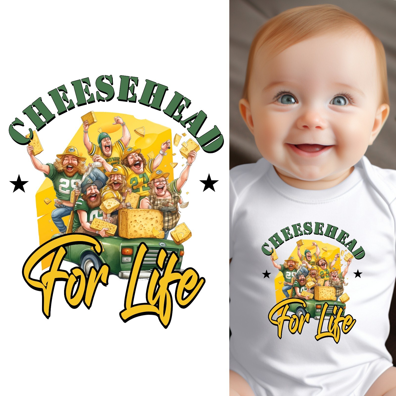 Baby Bodysuit - Cheesehead For Life Baby Clothes Packers Infant Boys ...