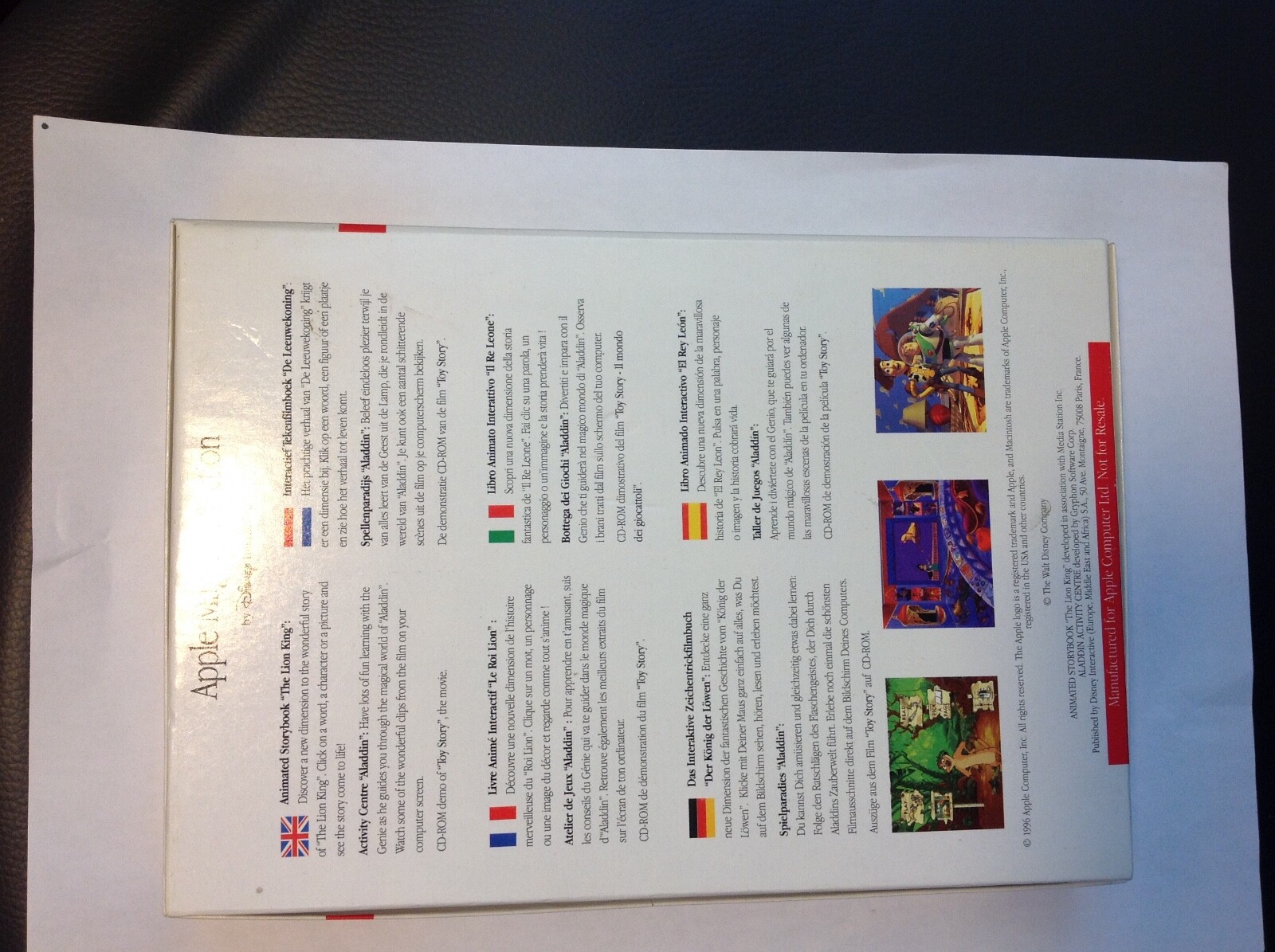 DISNEY INTERACTIVE APPLE MAGIC COLLECTION LION KING ALLADIN TOY STORY ...