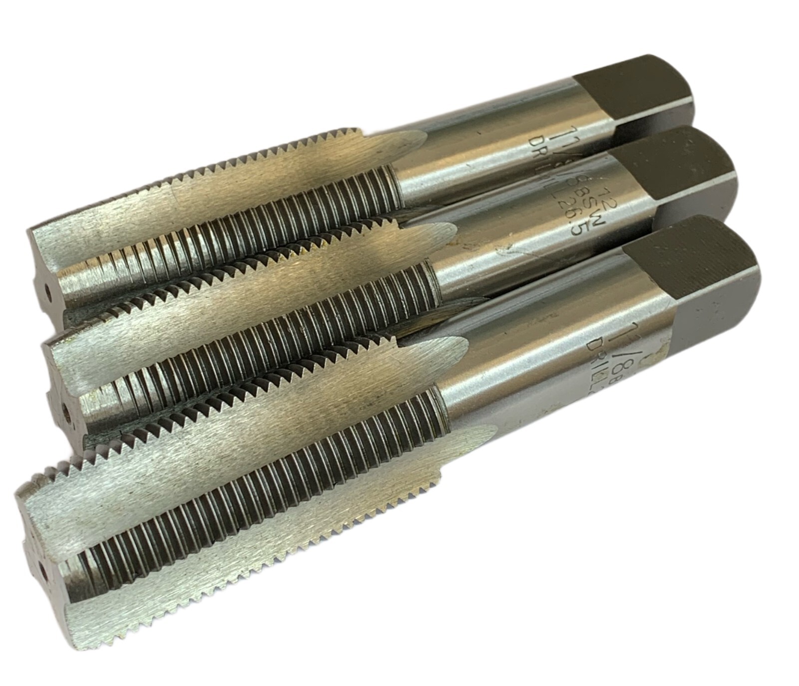 MYFORD SIZE THREADED TAPS 1-1/8" X 12TPI MYFORD SPINDLE SIZE 3PC SET ...