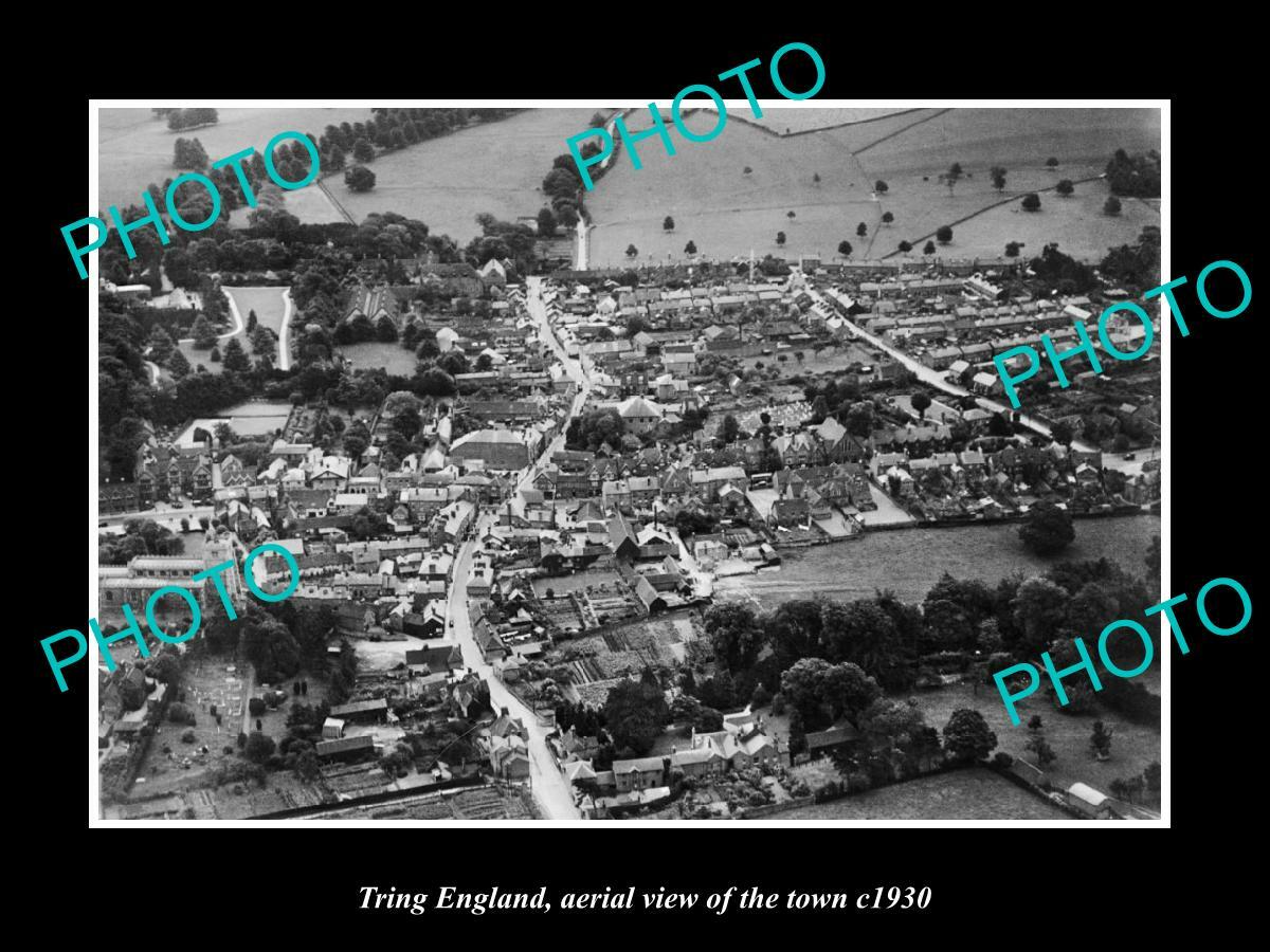 OLD 6 X 4 HISTORIC PHOTO OF TRING ENGLAND, AERIAL VIEW OF THE TOWN ...