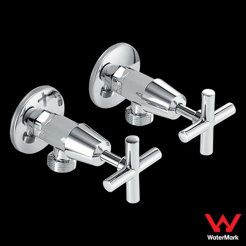 Laundry Tigris Washing Machine Stops Tap Set Brass Chrome Full Turn ...