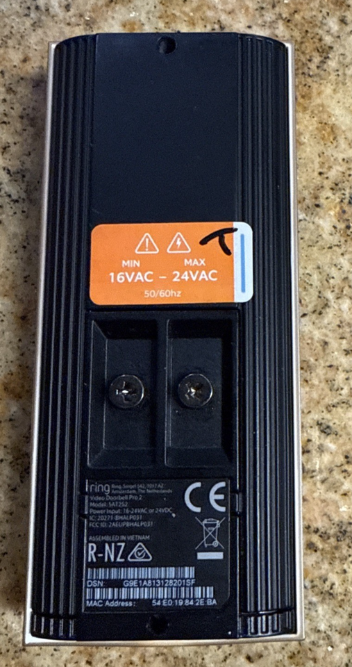 Ring Wired Doorbell Pro 2 Head-to-Toe HD Video + Pro Power Kit + Gold ...