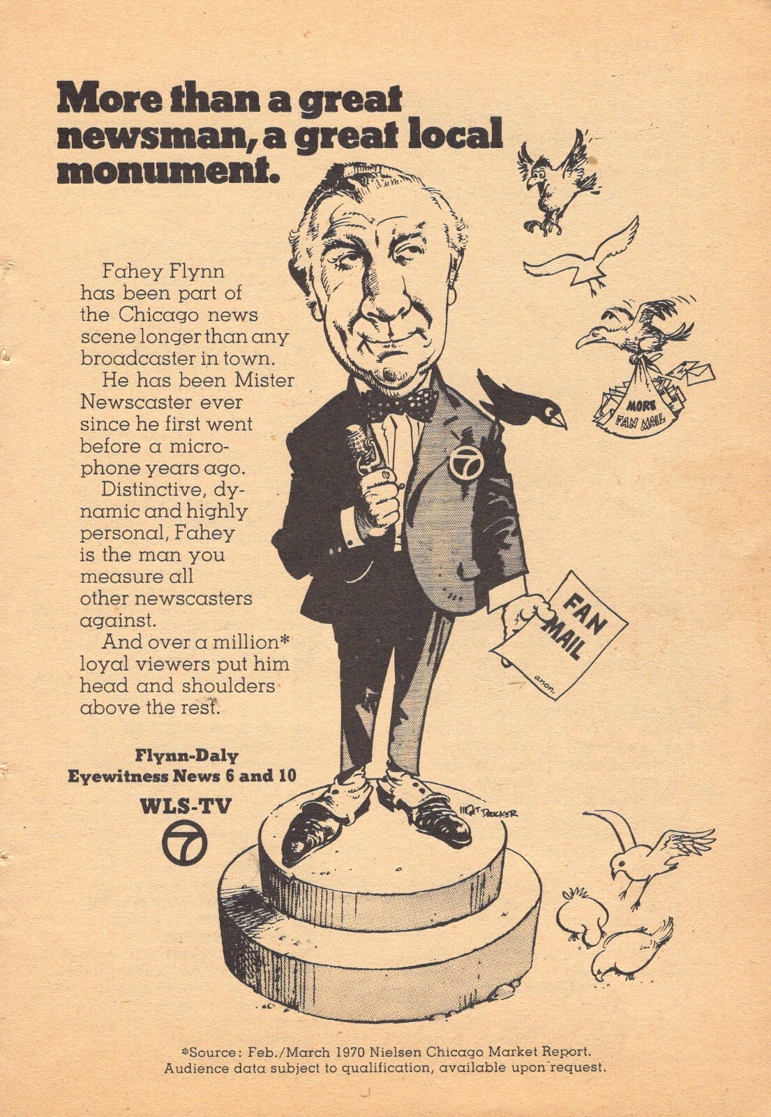 1970 WLS CHICAGO TV NEWS AD ~ FAHEY FLYNN REPORTER MISTER NEWSCASTER | eBay