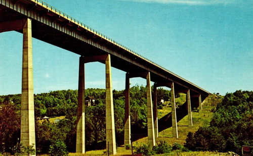 Postcard walking stilt bridge Pennsylvania Turnpike | eBay