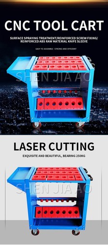 BT30 CNC Tool Trolley Cart 35 Capacity Tooling Blue 45 Taper Tool ...