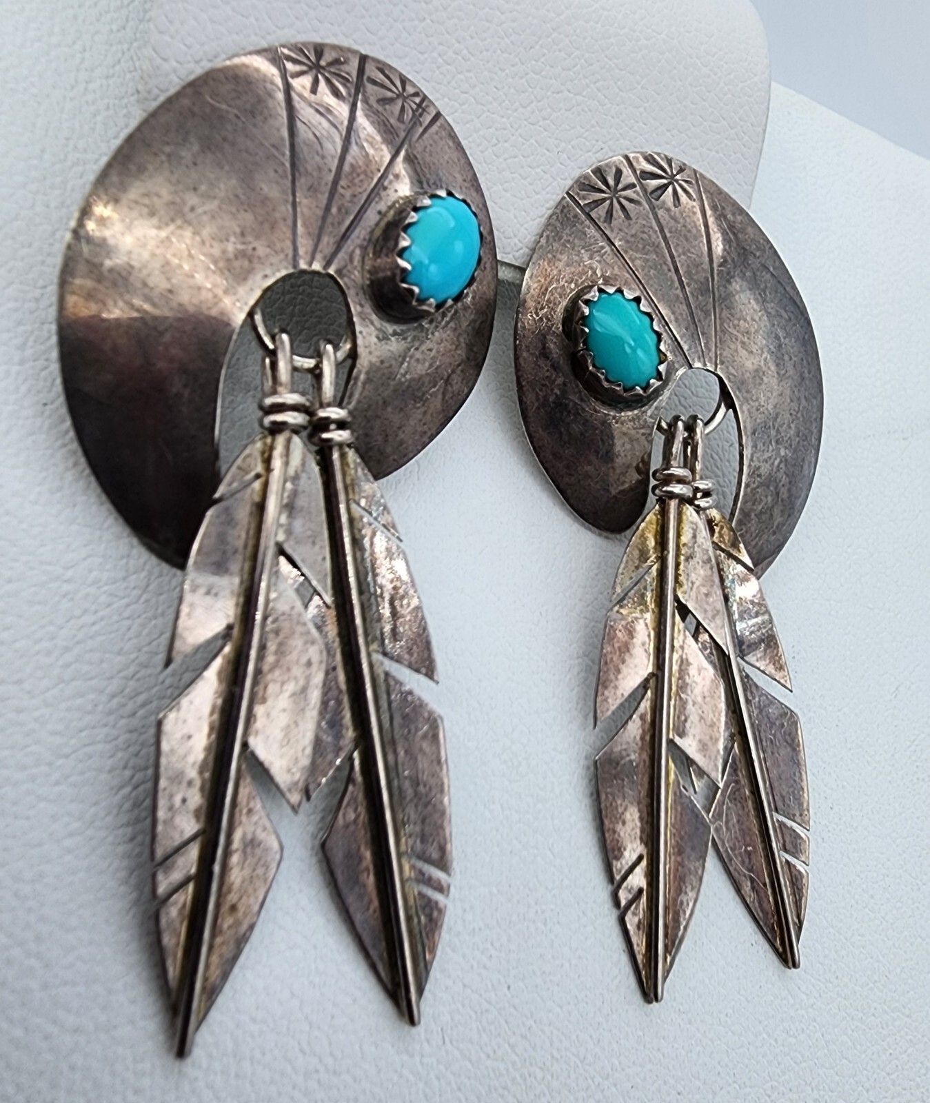 Sterling Silver 925 Zuni Turquoise Feather & Shield Ag 2296 | eBay