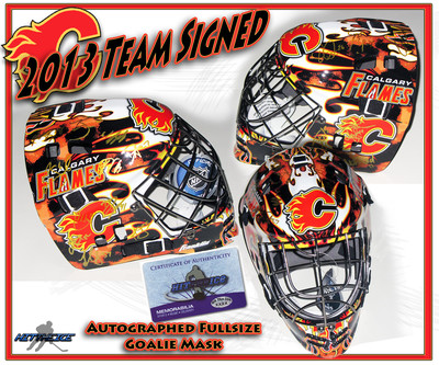 2013 CALGARY FLAMES Team Signed FULL-SIZE GOALIE MASK | eBay