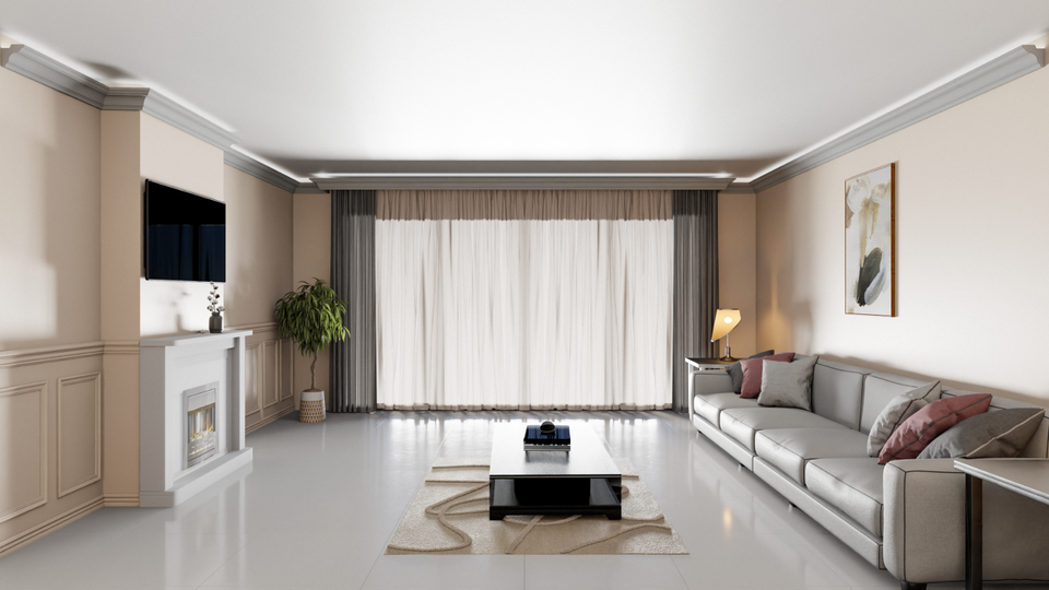 PLASTER COATED COVING moulding Uplight LED cornice SH12 90mm x 90mm ...