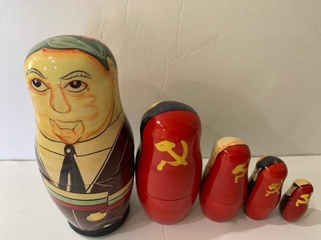 Matrushka USSR Russian Presidents Military Leader 5 Nesting Dolls made ...