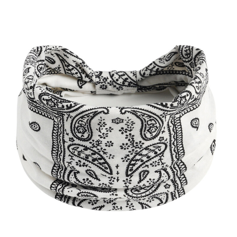 Boho Knot Turbans Yoga Elastic Head Wrap Women Printed Headband Wide