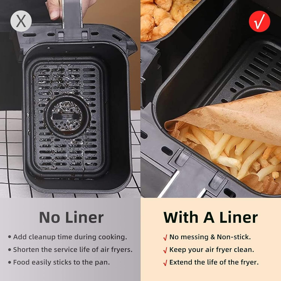 100PCS Air Fryer Liners for Ninja Double Stack XL 9.5L Air Fryer Baking ...
