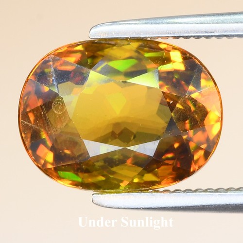 💎 2.51ct Oval Natural Greenish Yellow Sphene - Adamantine Luster ...