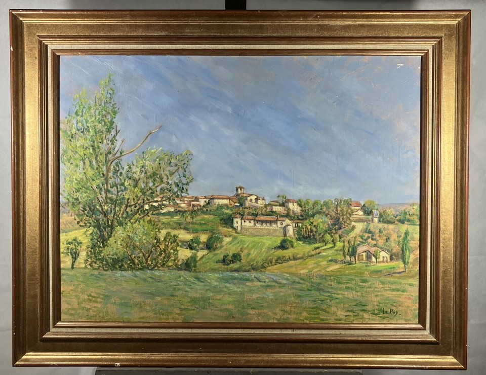 Jean-Pierre Noël LE ROY (1952) Paysage Vue de Pujols Nouvelle-Aquitaine ...