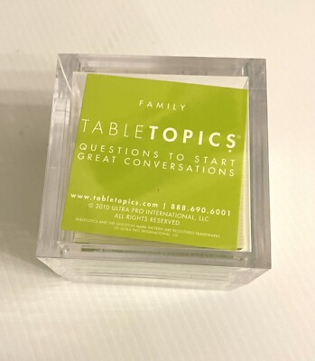 Table Topics Family Edition - Questions To Start Conversations Green ...
