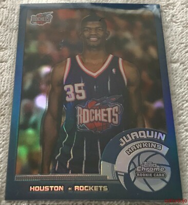 2002-03 Topps Chrome JUAQUIN HAWKINS #129 ROOKIE Refractor Houston ...