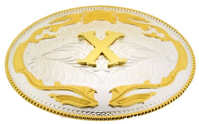 Initial X Letter x Belt Buckle New Men Women Western Really Cowboy Gold ...
