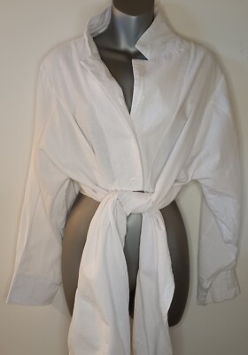 FHQ Collection Waistline White Blouse Size Large Women Long Sleeves ...