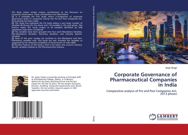 Corporate Governance of Pharmaceutical Companies in India von Avtar Singh (2020, Taschenbuch ...