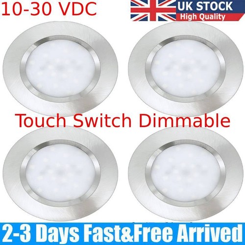 4PCS LED Spot Light Touch Switch Dimmable Caravan Boat Recessed ...