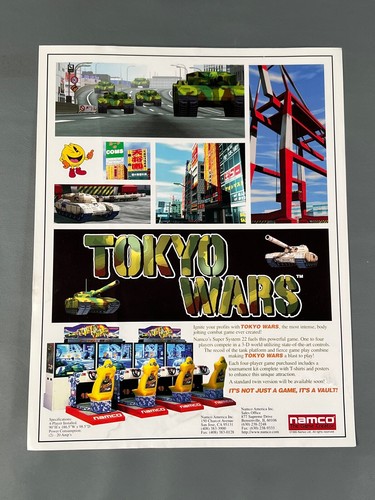 Tokyo Wars Flyer New NOS PROMO Namco Tank Arcade Game Machine Art ...