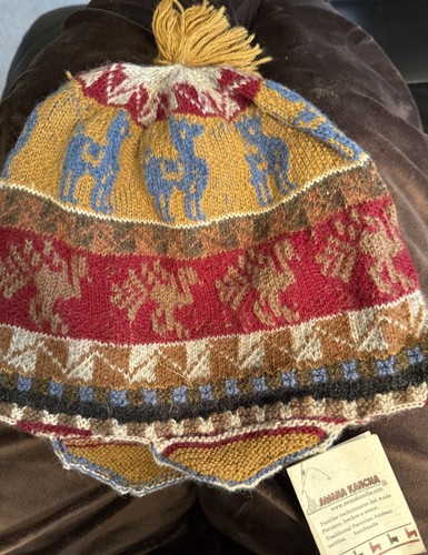 NWT Alpaca Baby Alpaca Beanie /Hat Peruvian Chullo Chuyo Earflap Awana ...