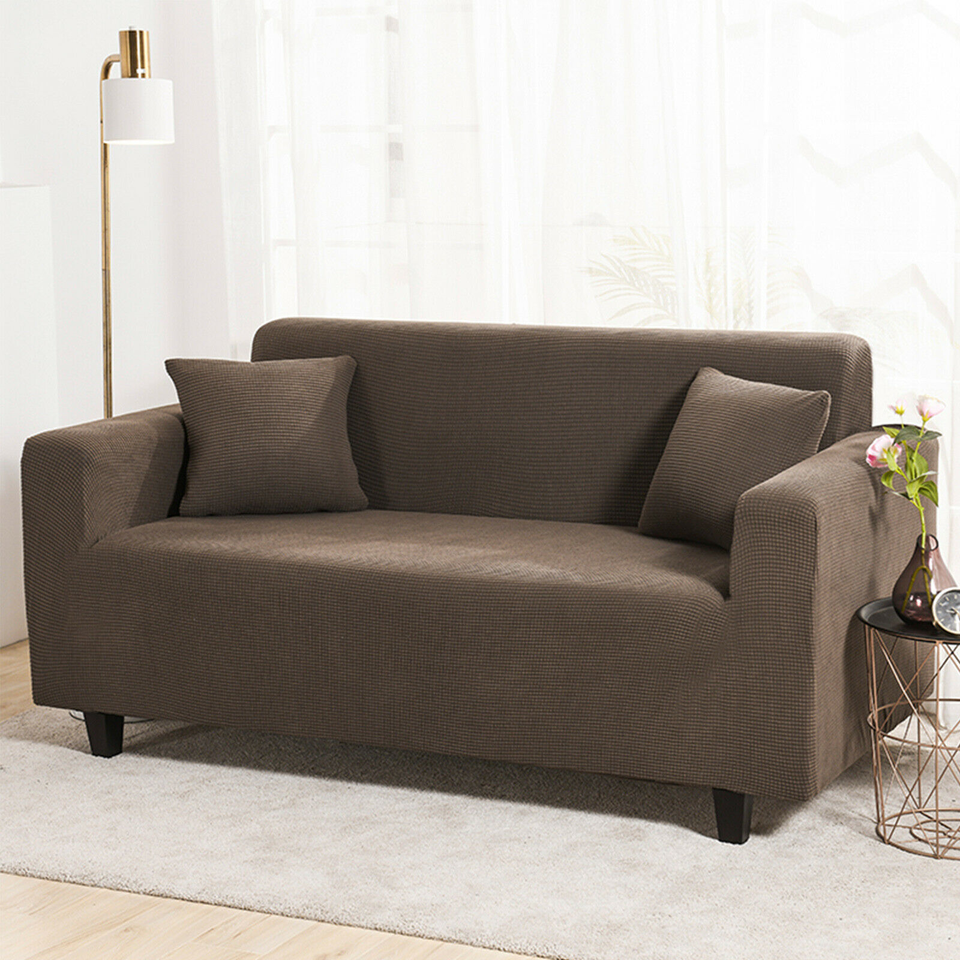 4 Seater Solid Color Sofa Covers Living Room Elastic Cover Furniture ...