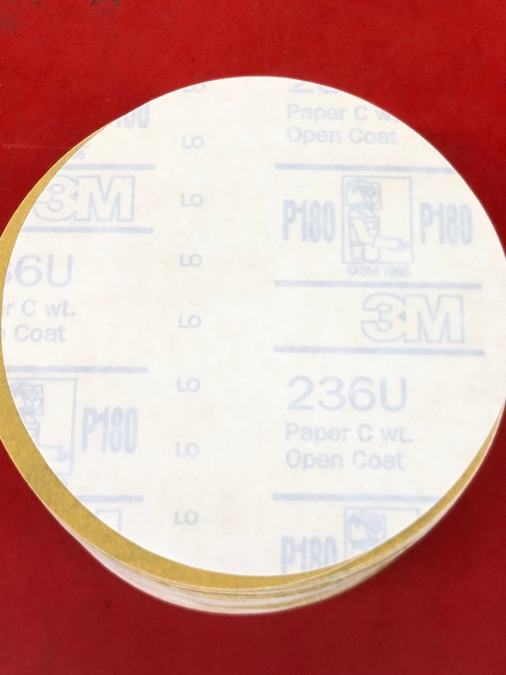 3M 01194 STIKIT GOLD C WT. PAPER PSA (54) DISCS 5" DIAMETER P180 GRIT ...