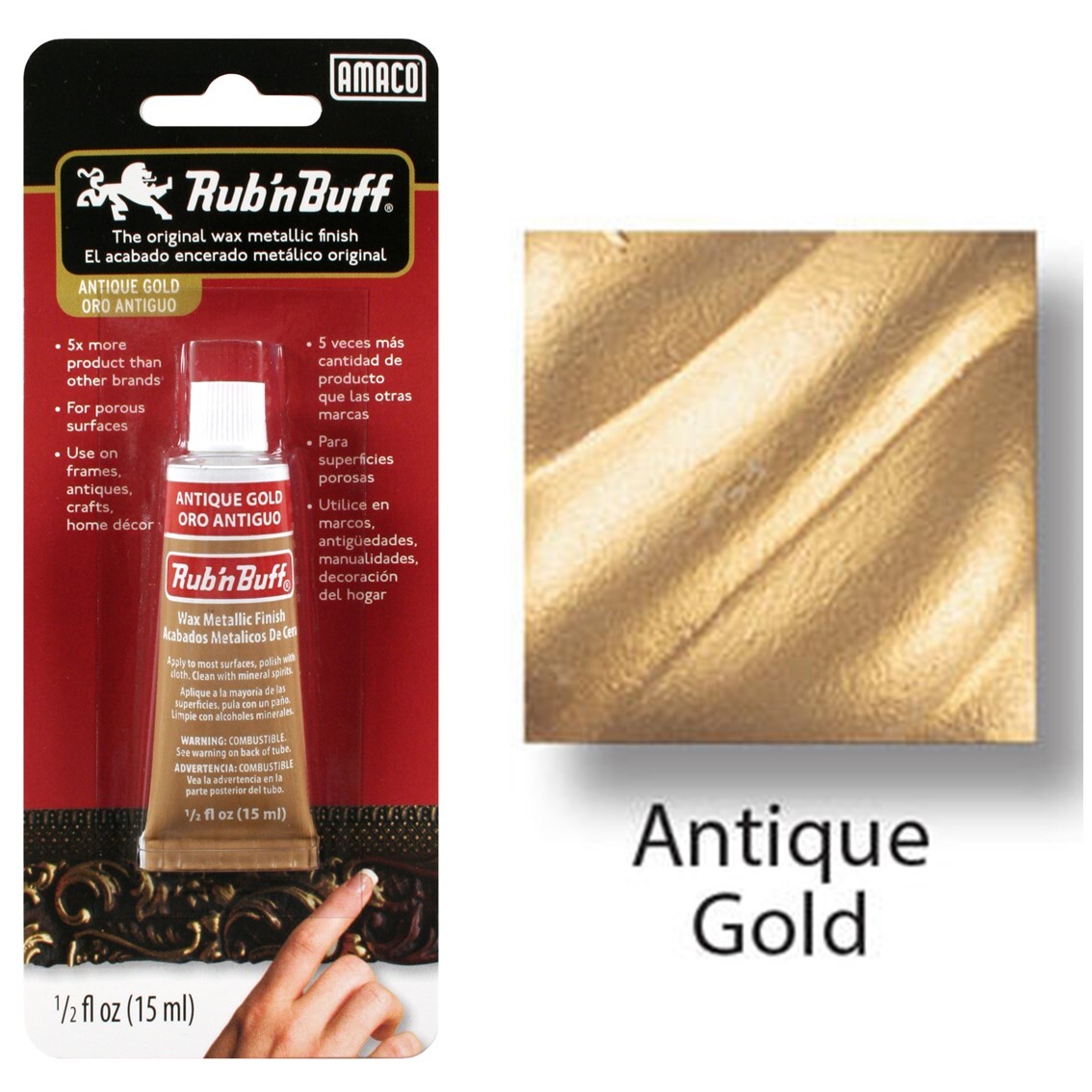 Amaco Rub n Buff Metallic Finish Pigments Wax 15ml Tubes 9 Colors ...