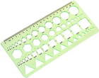 2PCS Plastic Green Measuring Templates Geometric Rulers for Office and ...