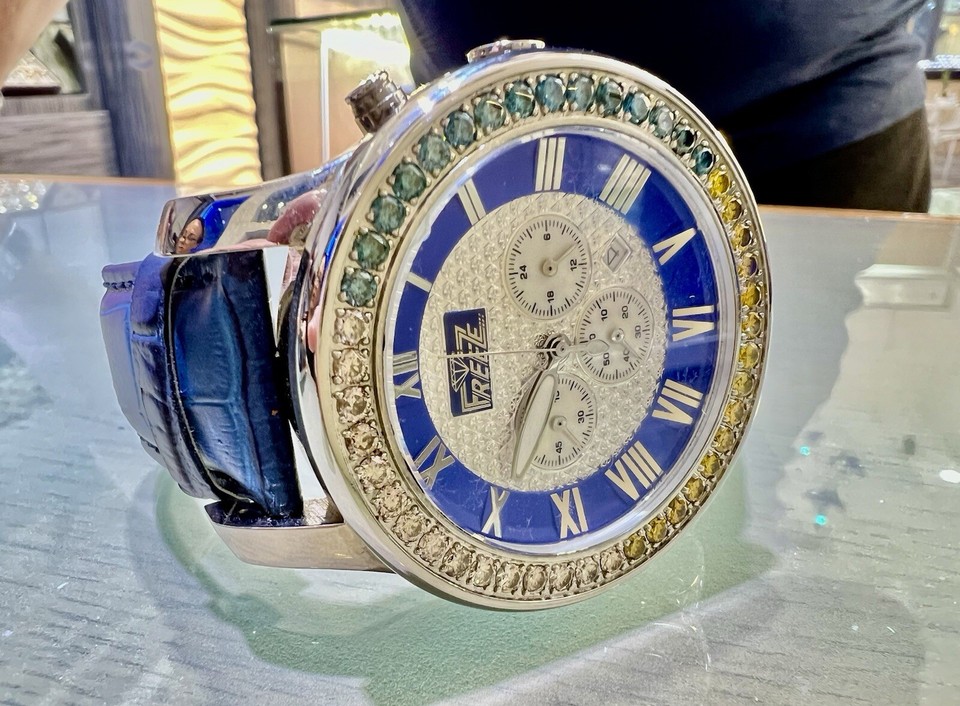 Blue Freeze Diamond Watch | eBay