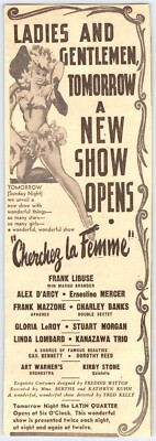 1949 NEW SHOW AT THE LATIN QUARTER NYC Vintage 4" X 12" Newspaper Ad 1940's LM7 | eBay