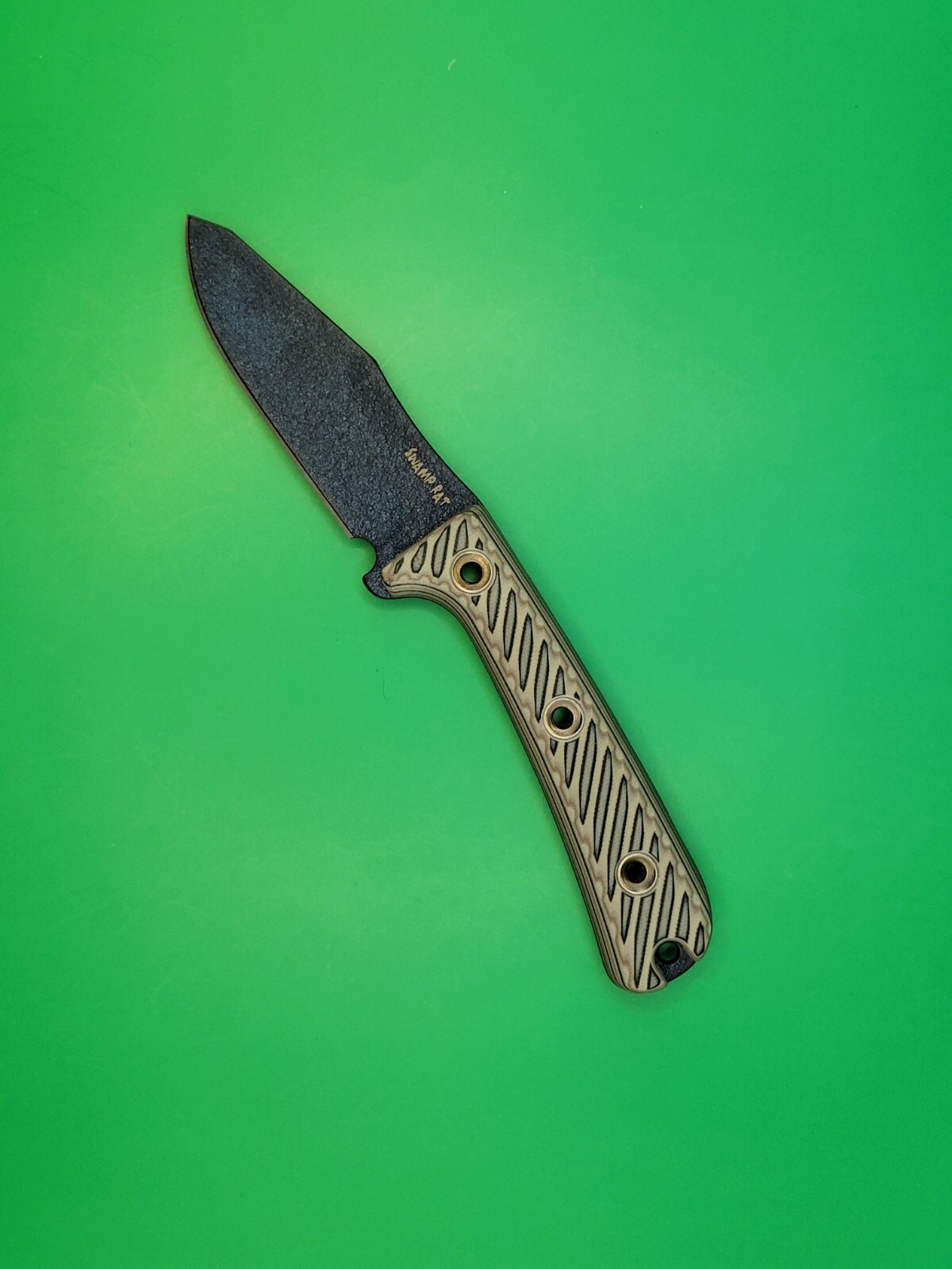 Swamp Rat Knife Works Funny Bone Coated Blade Nuclear Handle Custom ...