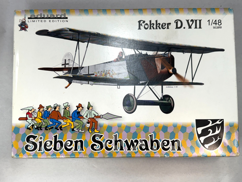 RARE Eduard Fokker D.VII Sieben Schwaben 1/48 Model WWI Airplane Kit ...