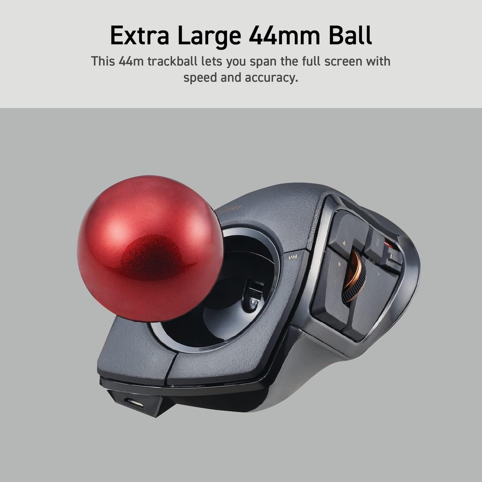 ELECOM DEFT PRO Trackball Mouse, Wired, Black / Red ball 4953103349100 ...