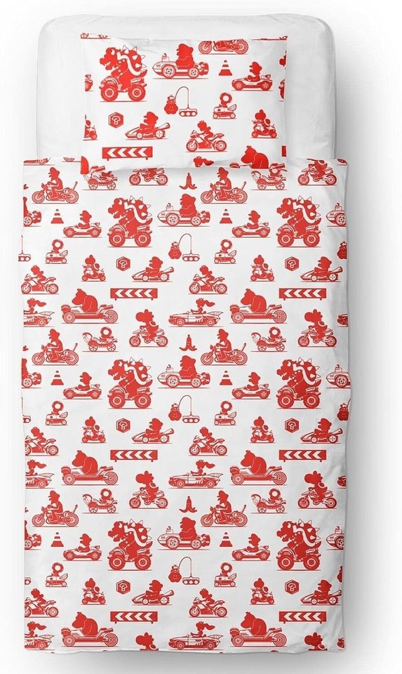 Mario Closeup Single Duvet Cover Set Children's Nintendo Reversible ...