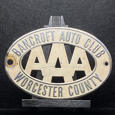 Vintage AAA BANCROFT AUTO CLUB WORCESTER COUNTY License Plate Topper ...