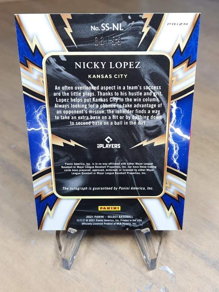 Nicky Lopez 2021 Select Baseball Silver Sparks Auto Autograph Card /99 ...