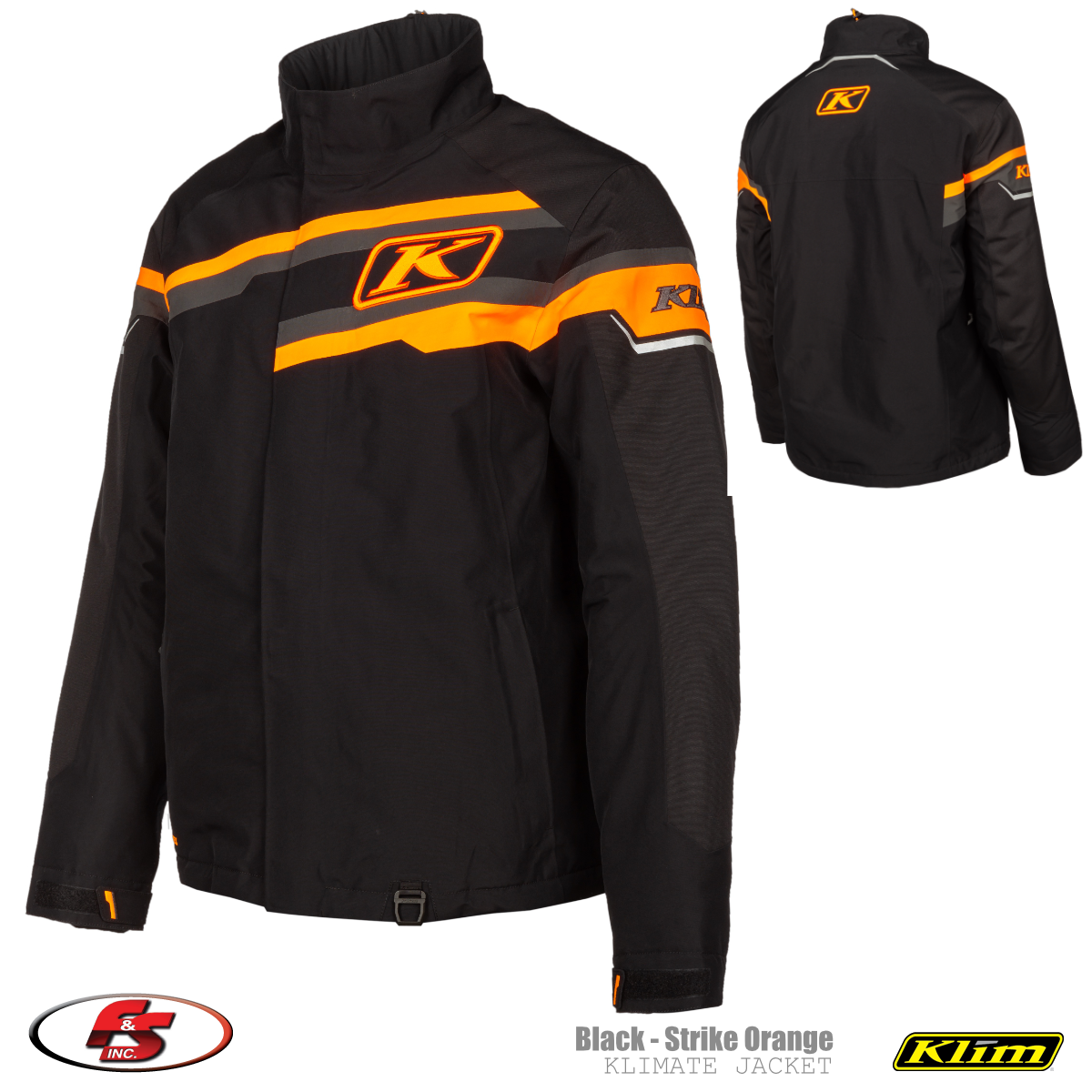 NEW KLIM Klimate Snowmobile Gore-tex Jacket LG XL 2X 3X Black/Hi-vis ...