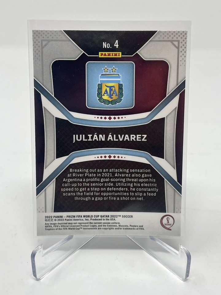 2022 Panini Prizm FIFA World Cup Julian Alvarez Rookie Card RC #4 Base ...