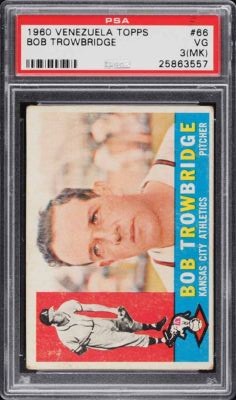 1960 Venezuela Topps Baseball Bob Trowbridge #66 PSA 3MK | eBay