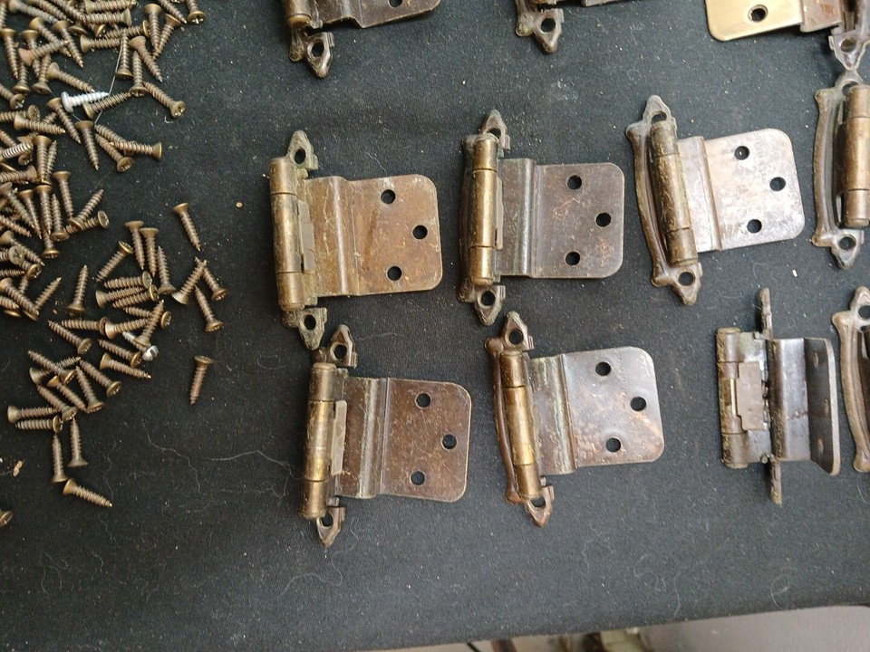 34 Vintage Cabinet Door Hinge 3/8" Inset Chrome Chevron /40b | eBay