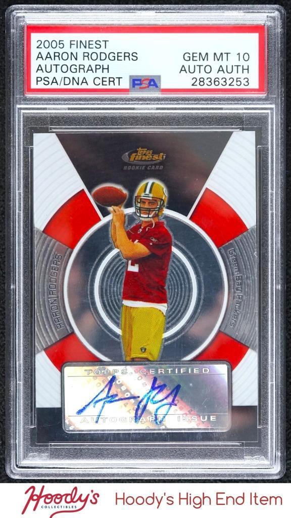 2005 Finest #151 Aaron Rodgers RC Rookie AUTO 117/299 PSA 10 GEM MINT ...
