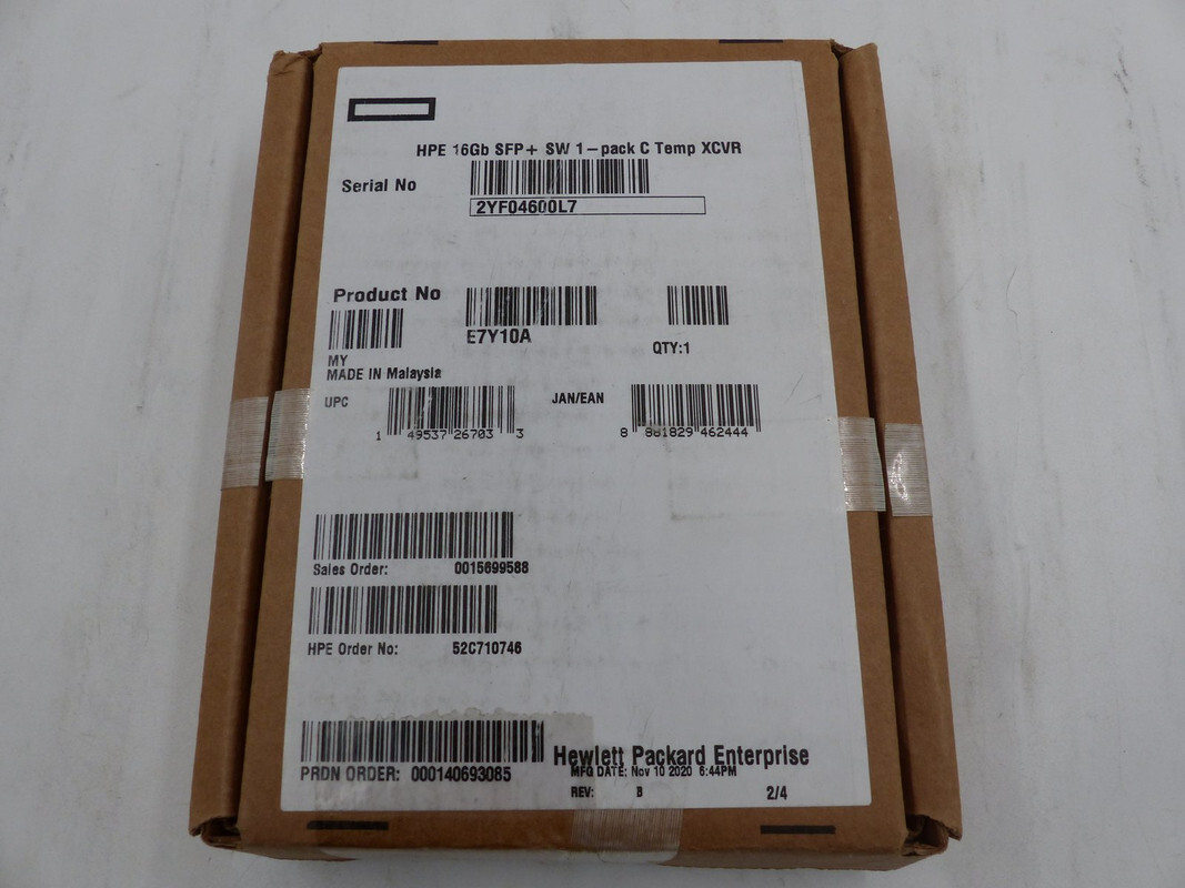 HPE E7Y10A 16GB SFP+ SHORT WAVE XCVR-C TRANSCEIVER 888182946244| eBay