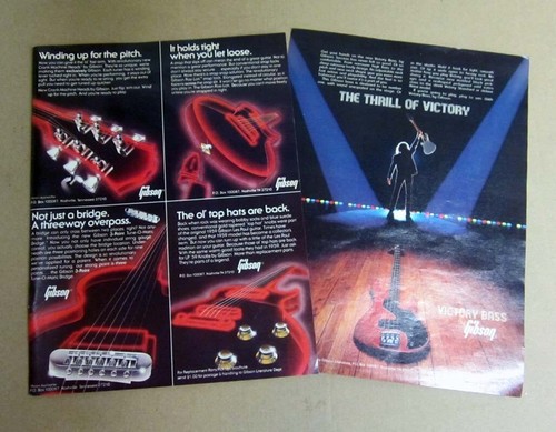 PAIR 1981 GIBSON full page color print ads - Victory Bass & Guitar ...