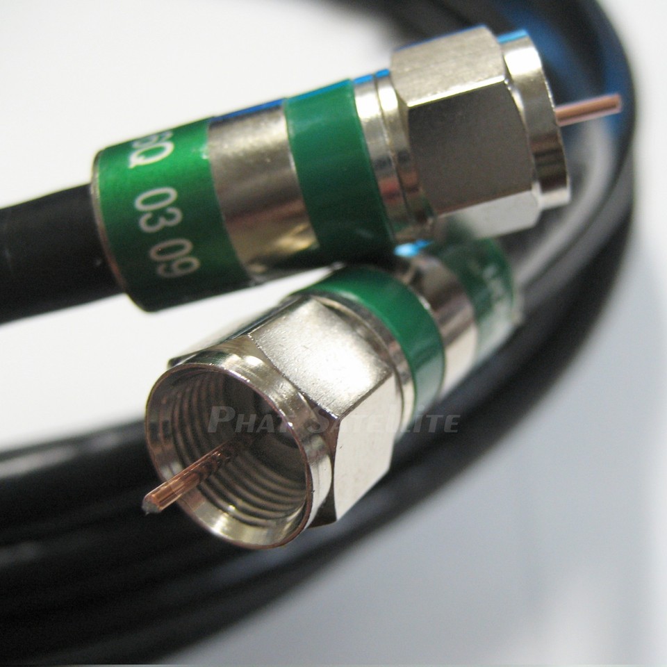 Solid Copper 3Ghz Coaxial Cable RG-6 UL ETL DIGICON Green Compression ...