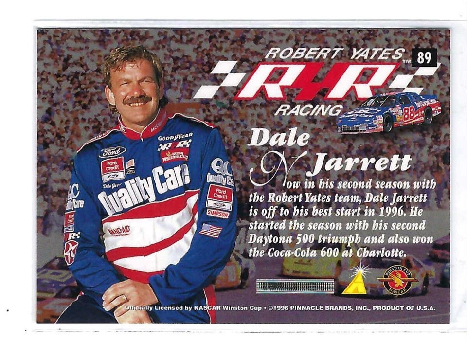1996 Pinnacle Zenith Robert Yates Racing Dale Jarrett | eBay