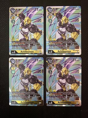 (4x) Digimon TCG Achillesmon BT10-040 R Xros Encounter Playset | eBay